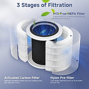 FCFMY 2 Packs H7126 Replacement Filter Compatible with GoveeLife H7126 Mini Air Cleaner Purifier, 2pcs H13 True HEPA Filters and 6 pcs Aroma Pads Accessories