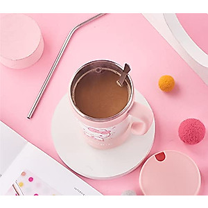 Everyday Delights Hello Kitty Stainless Steel Insulated Cup with Lid, Straw & Stir Stick, 580ml (Pink)