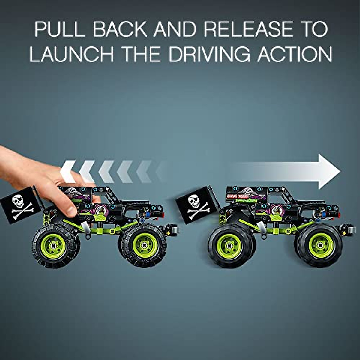 LEGO Technic Monster Jam Grave Digger 42118 Set - Truck Toy to Off-Road Buggy, Pull-Back Motor, Vehicle Building and Learning Playset, Gift for Grandchildren or any Monster Truck Fans Ages 7 and Up