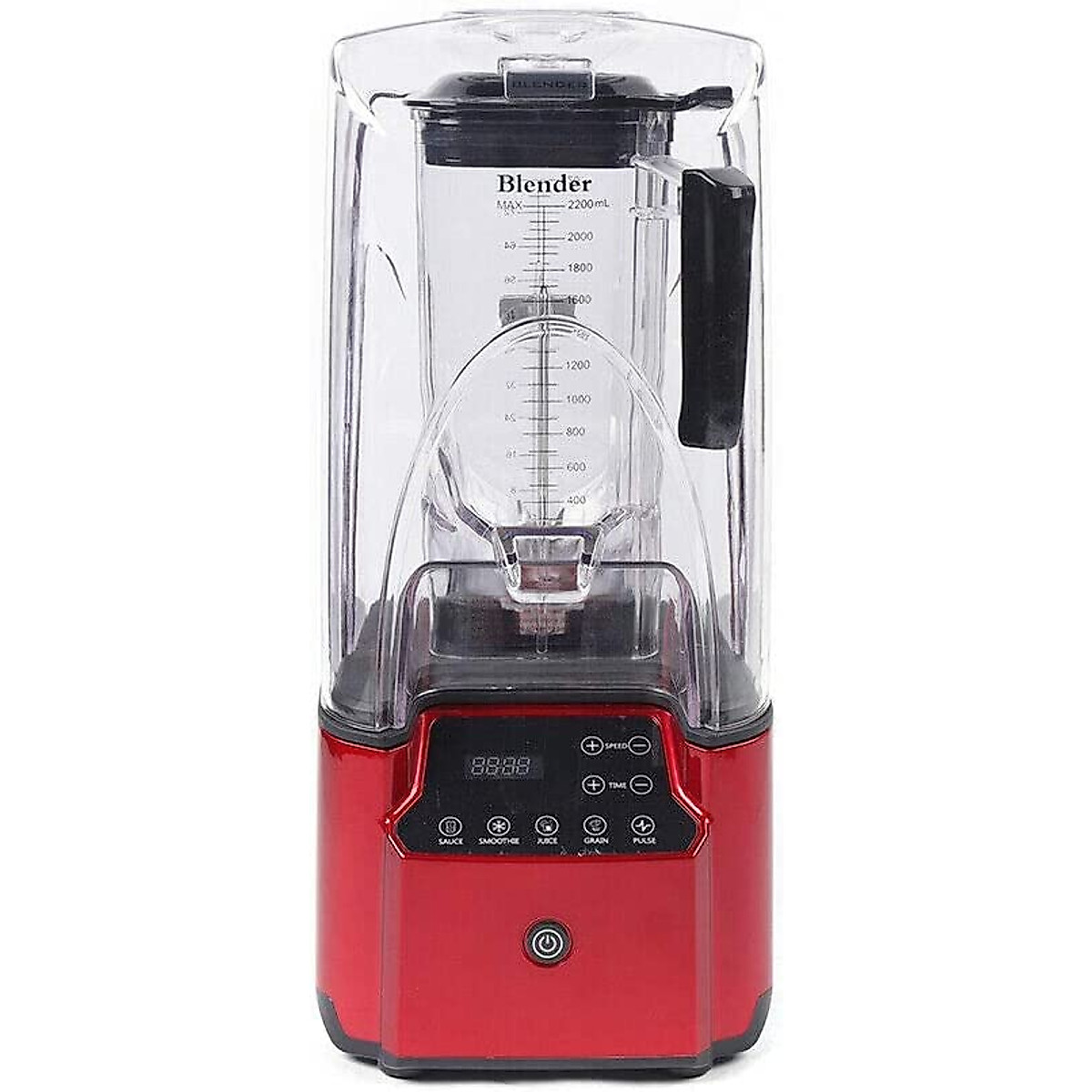 110V 2200W Electric Commercial Soundproof Blender 2.2L Fruit Juice Smoothie Maker Professional Countertop Blender with Shield Quiet Sound Enclosure for Puree, Ice Crush, Shakes and Smoothies
