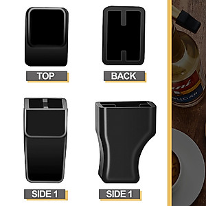 Zhehao 20 Pcs Coffee Syrup Pump Tip Cap Covers Pourer Cap Syrup Covers Black Rubber Caps Fits for Syrup Pump, Pour Dispenser, Oil Liquor Bottle, Keep Syrup Sugar Condiments Olive Clean Preserved