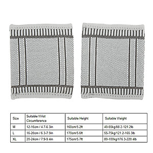 1 Pair Heating Wrist Brace, Breathable Skin Friendly Graphene Warm Wrist Support Sleeve, Wrist Joint Protector for Tendonitis Injury Recovery(L)