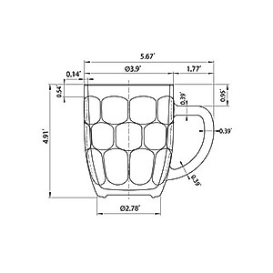 Dimple Stein Beer Mug - 20 OZ (4 Pack)