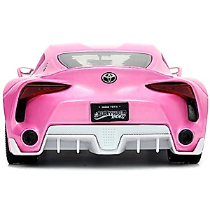 Jada Toys Mighty Morphin Power Rangers 1:24 Toyota FT-1 Concept Die-cast Car w/ 2.75" Pink Ranger Figure, Toys for Kids and Adults