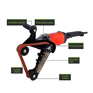 Stainless Steel Pipe Polisher, DIY Mini Belt Sander Sanding Polishing Grinding Machine Tube Belt Sander (5/8in‑11 American Thread)