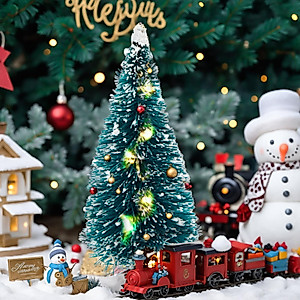 LOVEINUSA 40Pcs Bottle Brush Trees Christmas Table Decorations, Mini Christmas Trees in 5 Sizes for DIY Table Decor and Dioramas