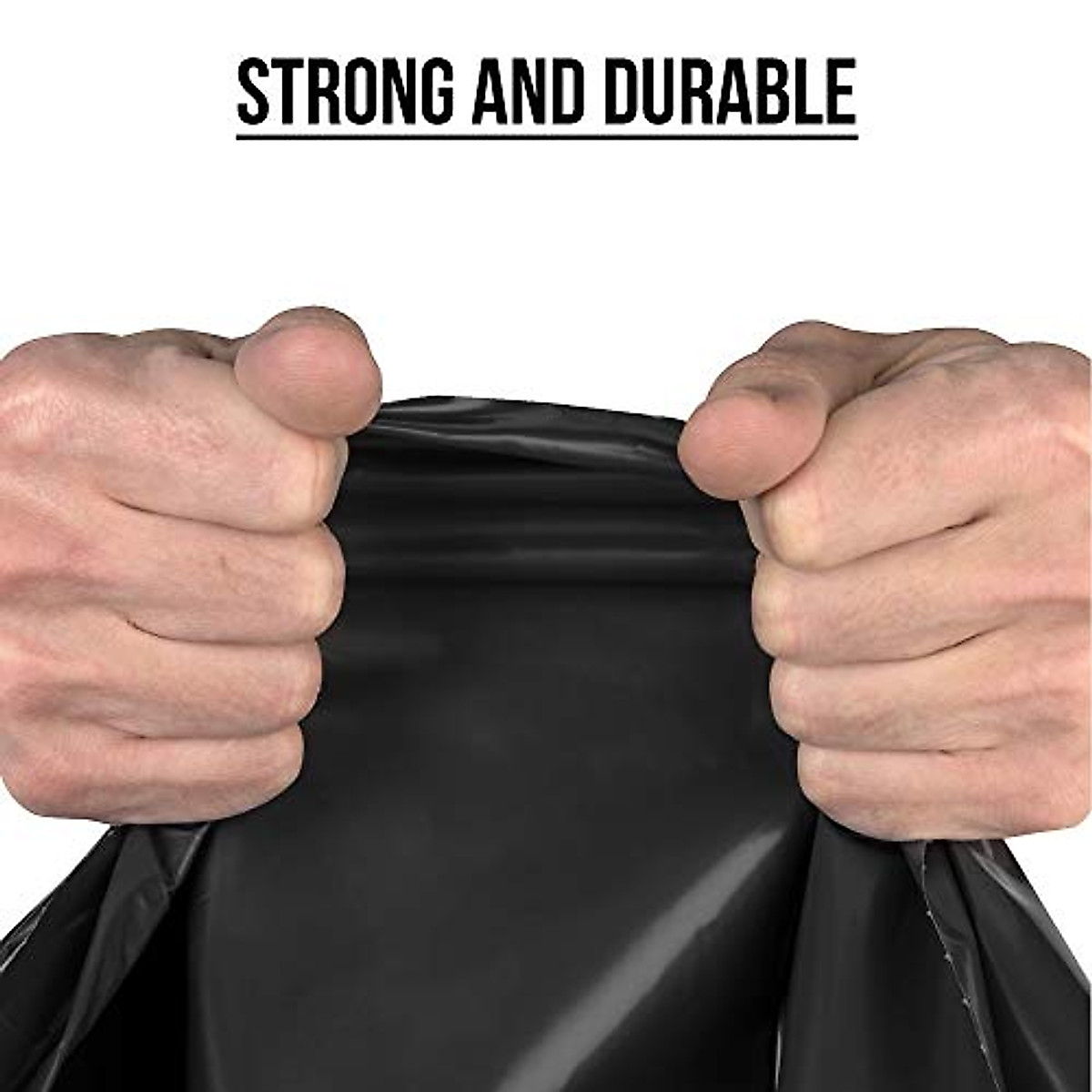 AmazonCommercial 42 Gallon Contractor Bags Heavy Duty Trash Bags, 3 MIL, Unscented, 50 Count