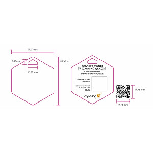 Dynotag® Web Enabled Smart Deluxe Steel Property ID Tag + Steel Ring, with DynoIQ™ & Lifetime Recovery Service. Hexagon (Brown)