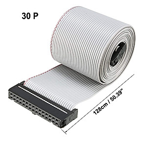 uxcell IDC Gray Wire Flat Ribbon Cable 30 Pins 128cm Length 2.54mm Pitch Type-C