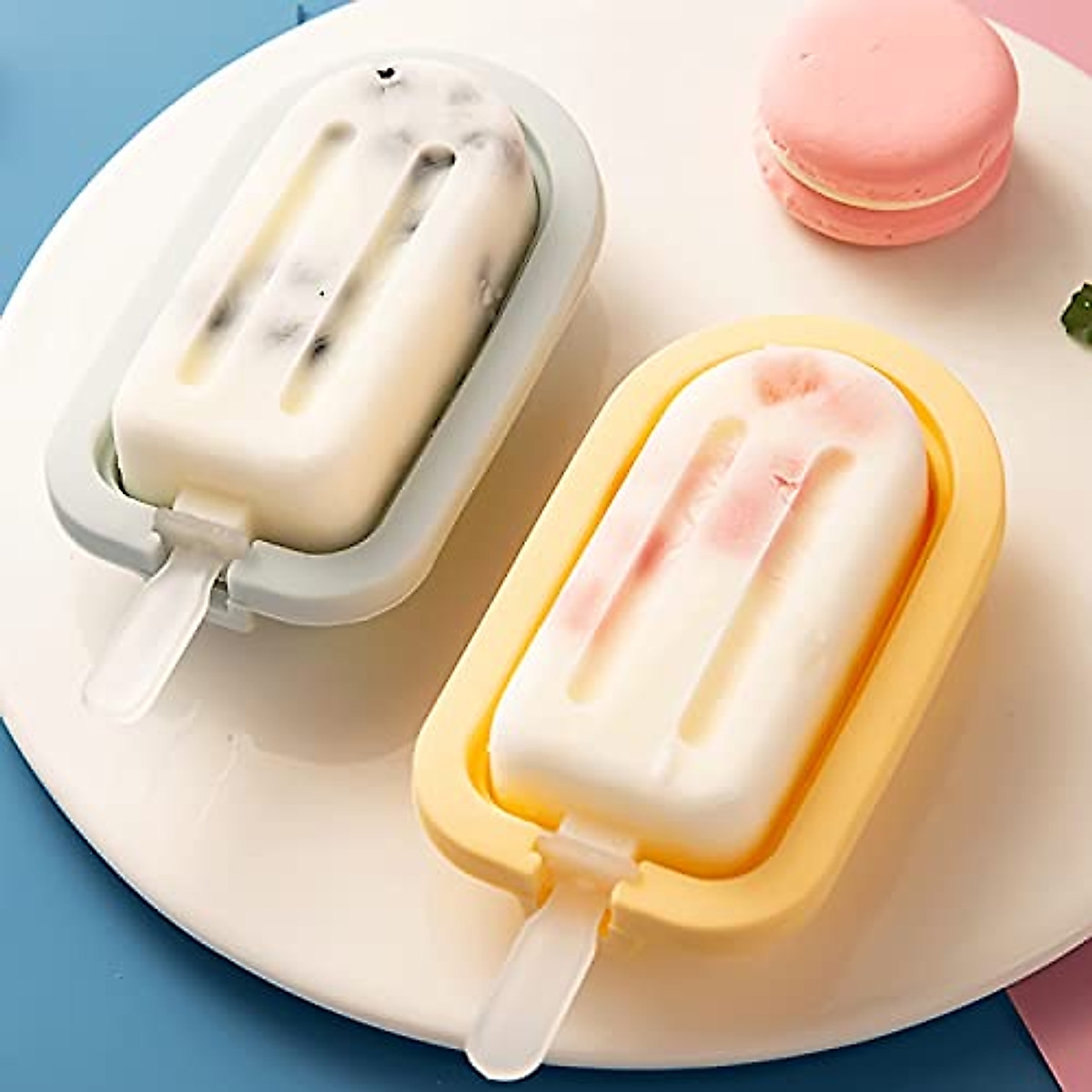 Silicone Popsicle Molds 4 Pieces Ice Pop Molds for Toddlers Reusable Dishwasher Safe Multicolour