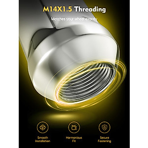 MIKKUPPA M14x1.5 Lug Nuts, Replacement for Silverado, Ford, GMC Aftermarket Wheel - 24pcs Chrome Closed End Bulge Acorn Lug Nuts