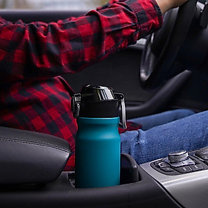 BJPKPK Water Bottle With Straw 18oz Insulated Water Bottles Reusable Stainless Steel Metal Thermos With Leak Proof Lockable Lid And Carry Handle,Oasis