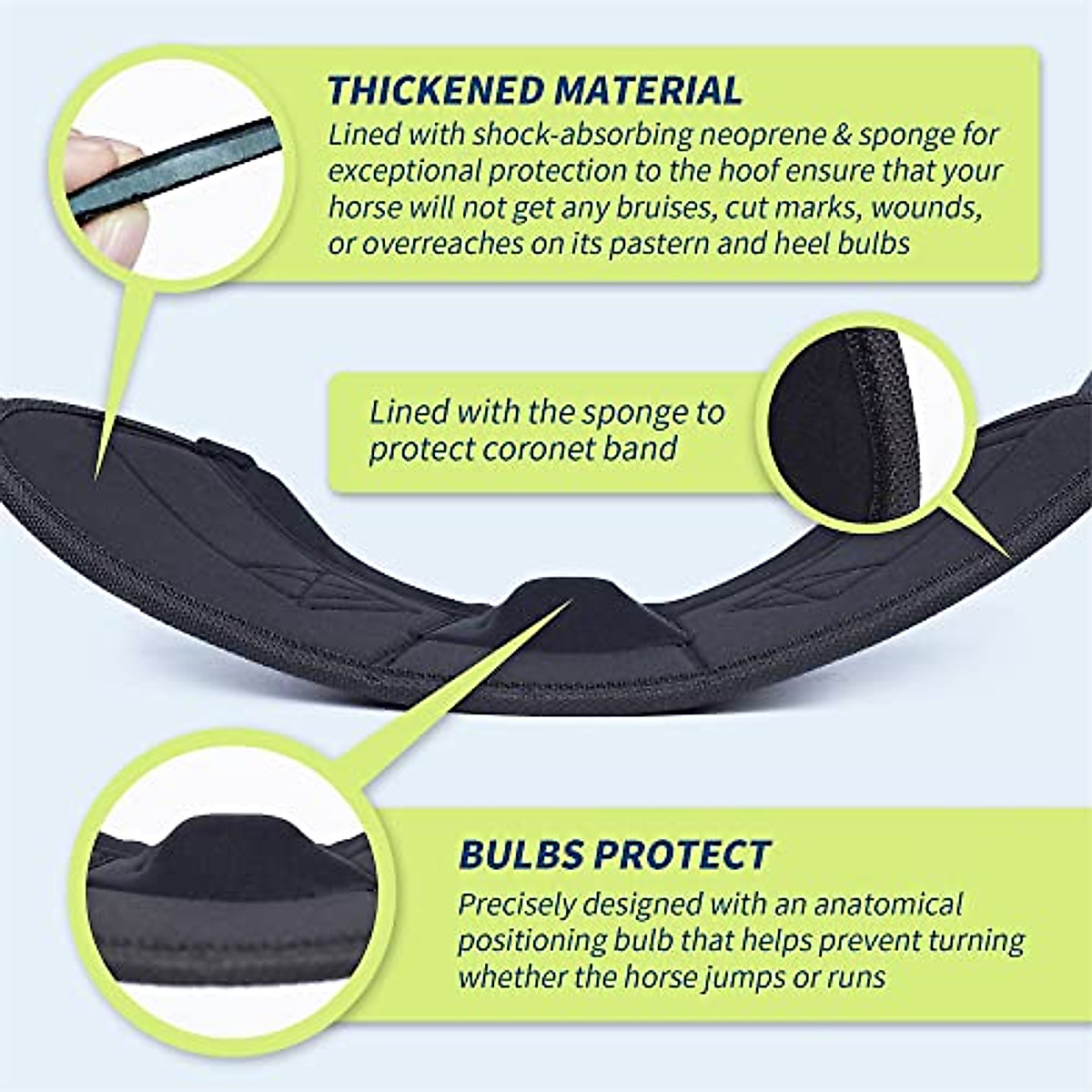 SWYIVY Weaver Bell Boots for Horses, Over Reach Classic Equine Bell Boots, Professional Choice Quick-Drying Washable, Soft&Breathable Inner, Pair