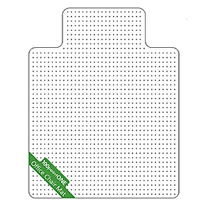 100pointONE Chair Mats for Carpeted Floors - 53'' x 45'' 0.09'' Thick Transparent Floor Mats for Low Flat and No Pile Carpet, with Grippers (53'' x 45'' with Lip)