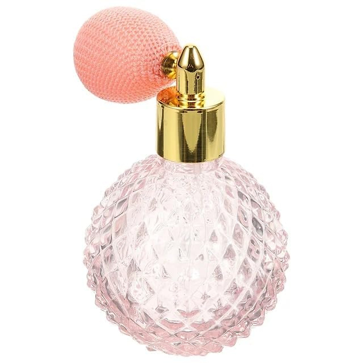 Topxome 1pcs 100ml Vintage Perfume Bottle Short Spray Atomizer Refillable Empty Glass (Pink)
