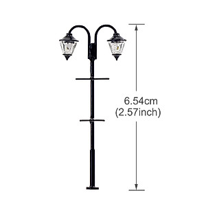 LYM59 5pcs Model Railway Street Lgiht Lamppost Lamp HO Scale 65mm or 2.56inch Two-Heads LEDs