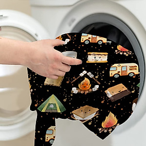 Cute S'Mores Blanket | Ultra Soft Marshmallow Throw Blanket | Plush Warm Cozy Roasted Marshmallows Blanket for Couch/Sofa/Travel/Camping | 40"x50" Camping Blanket | Camper Gifts Home Decor