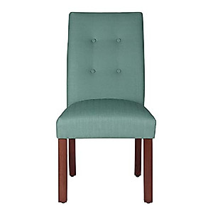 Homepop Home Decor | 4 – Button Tufted Upholstered Parsons Dining Chairs | Set of 2 Accent Dining Chairs, Aqua