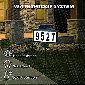 LeiDrail Solar Address Sign House Number for outside LED Illuminated Outdoor Address Plaque Waterproof Lighted Up for Home Yard Street