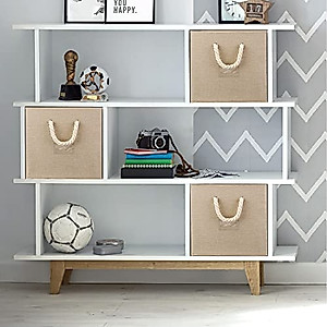 Fabric cube storage bin storage box set 13x13x13 inch with handle for home&office organization