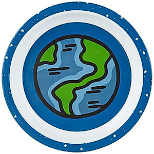 4 Piece Kid Space Themed Plate Set, 4 Plates With Different Designs, Lightweight & Shatterproof Toddler Feeding Set, Children Safe Kitchen Set, Fun Mealtime, LIttle Kid Dinner Plates