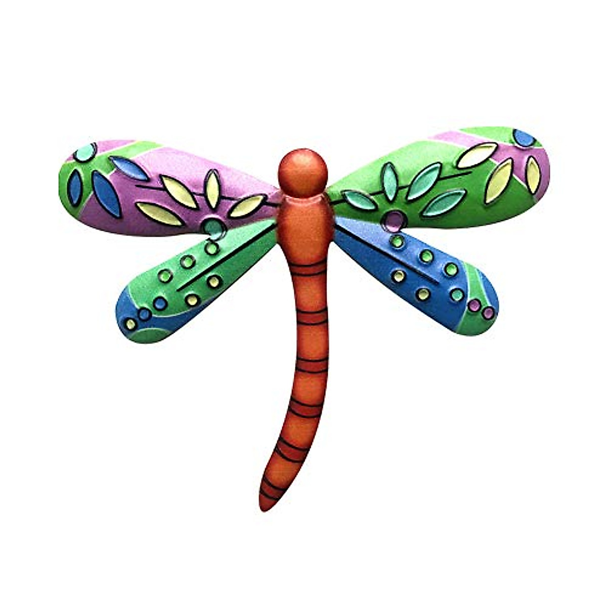 GEZICHTA Metal Dragonfly Garden Wall Decor Outdoor Fence Art Sculpture Set of 4 Outside Hanging Decorations for Living Room, Bedroom