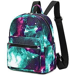 Bluboon Girls Mini Backpack Womens Small Backpack Purse Teens Cute Galaxy Travel Backpack Casual School Bookbag (Galaxy)