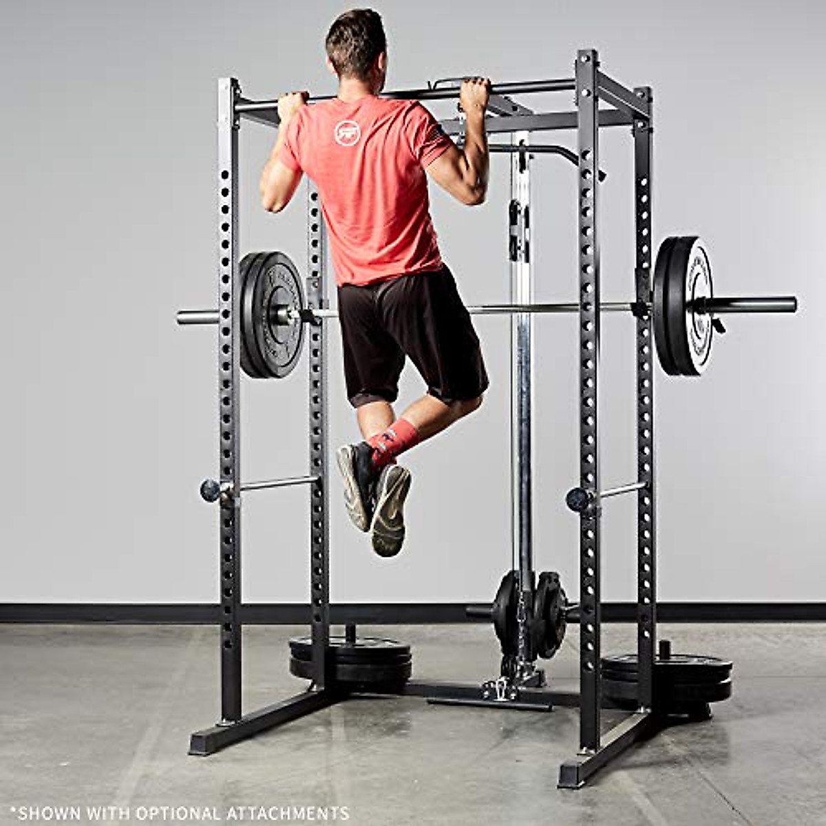 PR-1000 Power Rack + AB-3000 Incline/Decline Bench + LAT/Row Attachment + Dip Attachment + Weight Storage