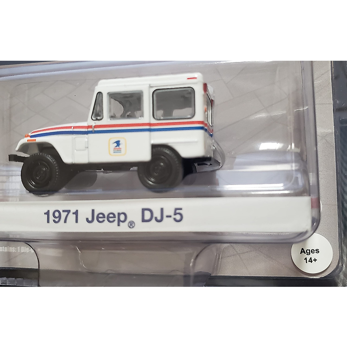 Collectibles Greenlight 29997 1971 DJ-5 Postal Service - White with Red and Blue Stripes (Hobby Exclusive) 1/64 Scale