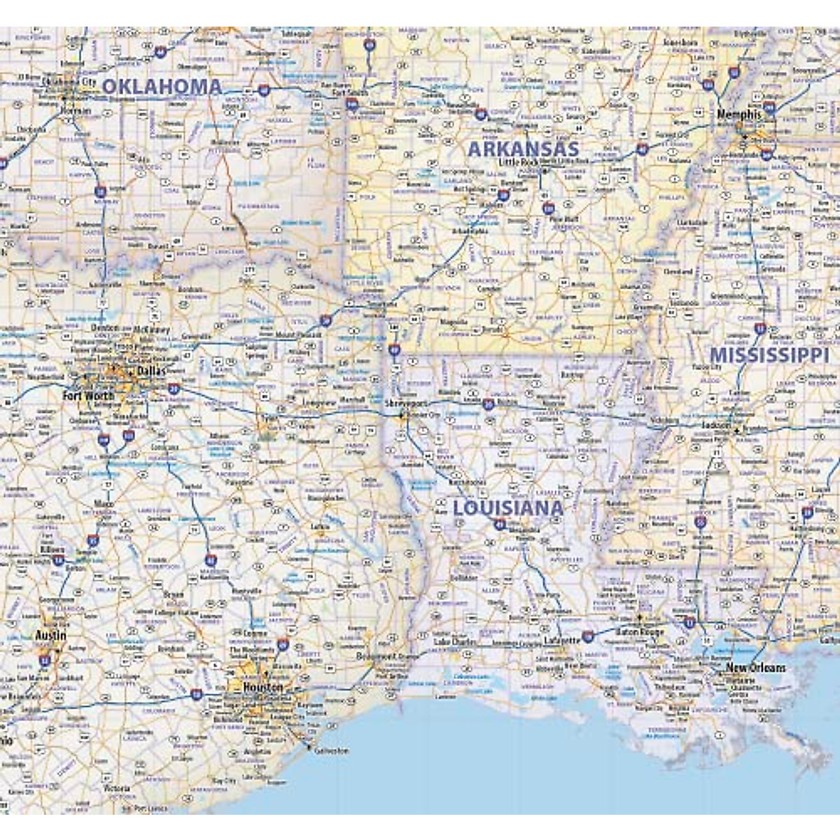 Central US Laminated Wall Map (36” wide by 42” high)