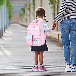 Lmeison Backpack for Girls School Backpacks for Girl Cute Bookbag Kawaii Kids School Bag Blue Rainbow Back Pack for Elementary School Middle School Teen Backpacks Casual Daypack for Travel