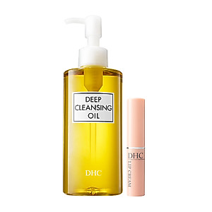 DHC Deep Cleansing Oil and Lip Cream, Facial Cleansing Oil, Makeup Remover, Hydrating, Moisturizing, Soothing, Set, Fragrance and Colorant Free, Ideal for all skin types, 6.7 fl. oz. and 0.05 oz.