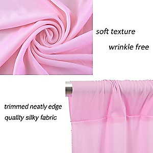 10x10 Pink Backdrop Curtain for Parties Baby Shower Wrinkle Free Pink Photo Curtains Backdrop Drapes Fabric Decoration for Wedding Birthday Party 5ft x 10ft,2 Panels