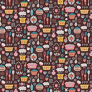 Hanging Hand Towel - Kitchen Tools & Vintage Pyrex Fabric - Brown Blue Pink - Brown Plush Kitchen or Bath Towel - Handmade by Green Acorn Kitchen