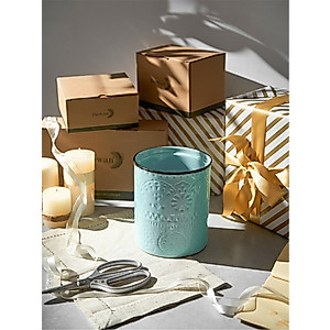 DOWAN Kitchen Utensil Holder, 7.2″ Extra Large Stable Utensil Crock, Thicken Recycled Cork Mat, Simple Design Utensil Holder, Kitchen Decor, White Utensil Holder for Christmas Decor