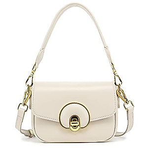LL LOPPOP Small Stylish Designer Purses Crossbody Bags, Mini Shoulder and Evening Bag for Women with Wide Strap 204102 White