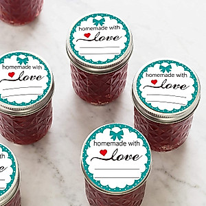 Homemade with Love Stickers with Lines,2 Inch Canning Labels for Jar,Storage Bins,Baking Packaging Seals for Handmade Goods,504 Pcs Per Pack