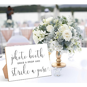 NODROY Wedding Table Sign, Photo Booth, 8×11 Wooden Sign With Stand, Minimalist Wedding Favor, Bridal Shower, Wedding Reception, Event Party Favor Supplies