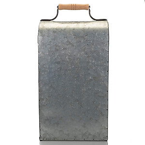 Drew Derose Three Bottle Galvanized Silver Tone 14 x 4 Metal Tabletop Wine Holder Rack