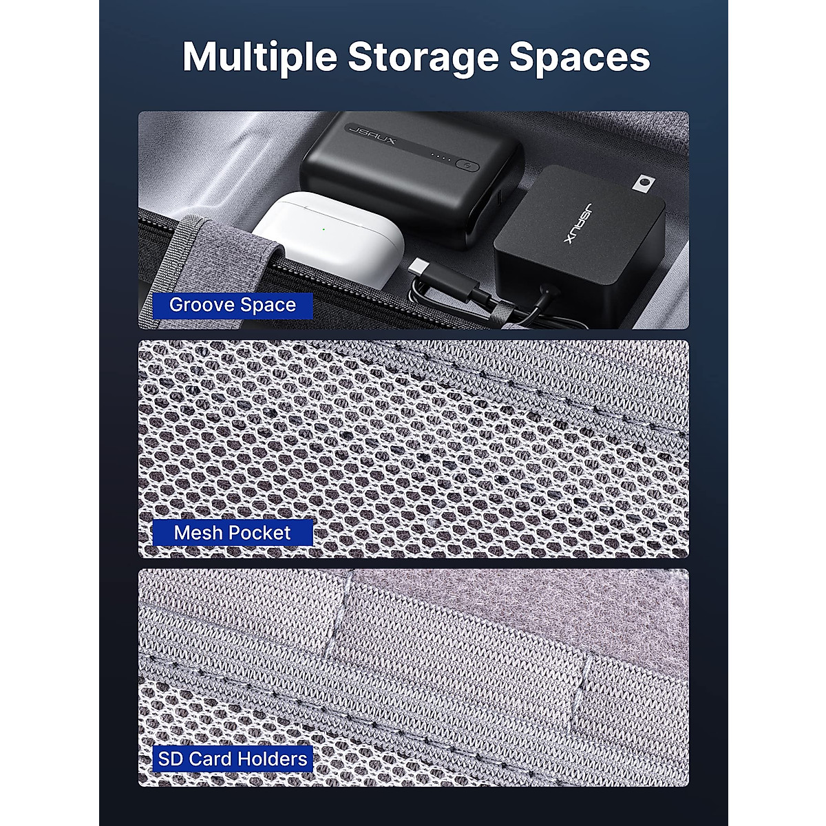 JSAUX 90 Degree USB-C Male to USB-C Female Adapter + Steam Deck Carrying Case