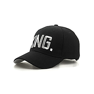 King Queen Hats Matching Snapbacks Hip Hop Hats Couples Snapback Caps Adjustable Black