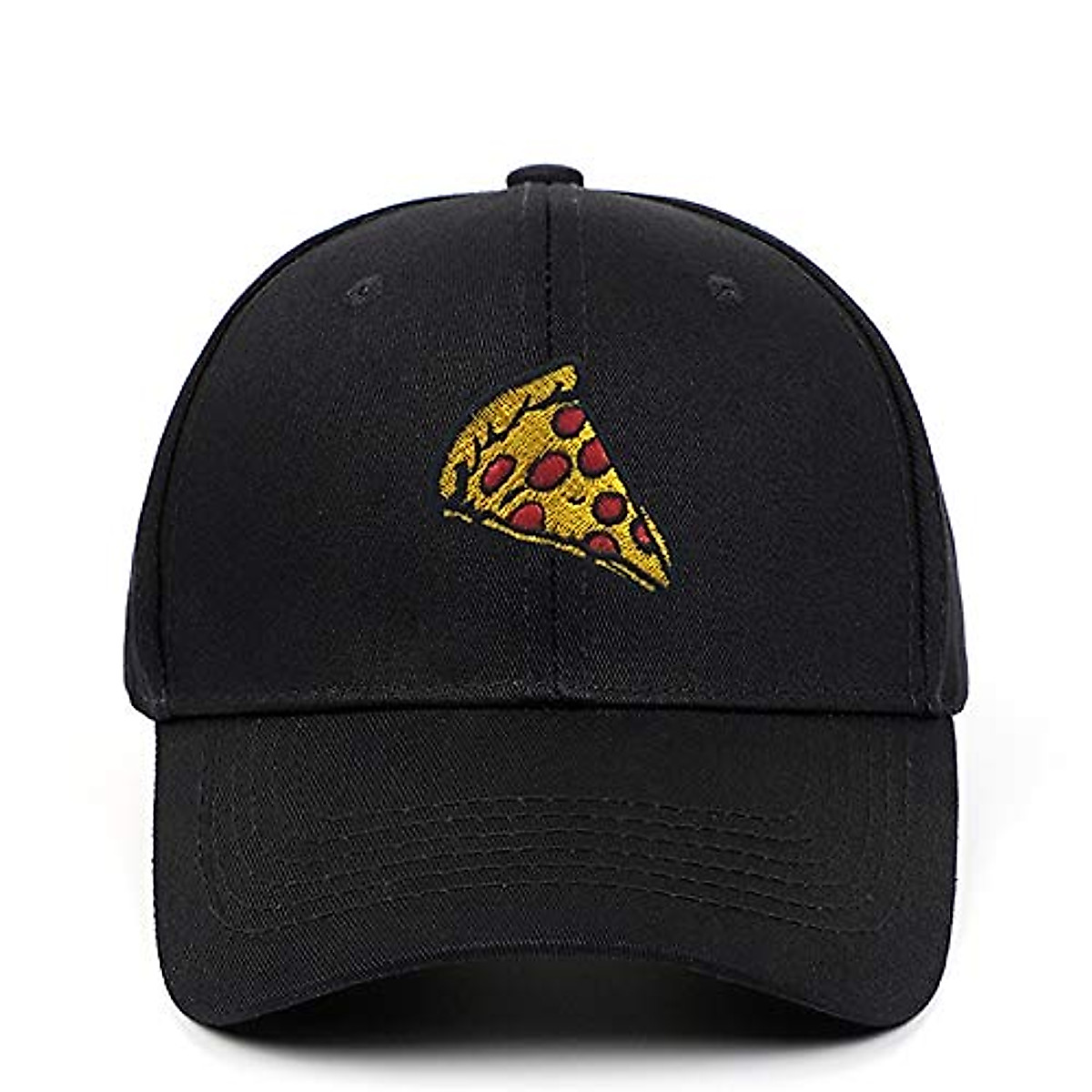 YUNXIBASECAP Pepperoni Pizza Embroidery Baseball Cap Dad Hat Unisex Adjustable Hip hop Pizza Cap Black
