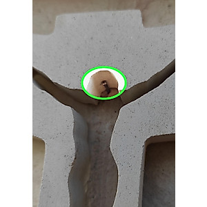 Stone Crucifix Cross Handmade In Italy - Free Standing or Hanging Ornament - Incl Gift Box & Blank Message Card - New Home Religious Christian Catholic Decoration Ornament Memorial