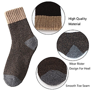 YZKKE 3Pack Mens Super Thick Wool Warm Socks - Soft Comfort Casual Crew Winter Socks
