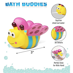 DolliBu Butterfly Bath Buddy Squirter – Floating Colorful Butterfly Rubber Bath Toy Fun Water Squirting Bathtime Play For Toddlers Cute & Soft Insect Toy For The Bathtub, Beach & Pool for Girls & Boys
