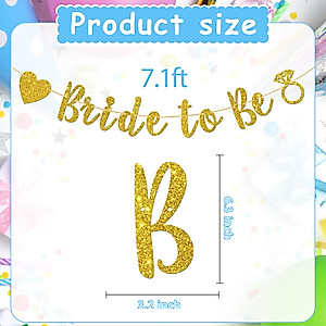 Halodete Bride to Be Banner, Mr & Mrs Wedding Banner, Bridal Shower, Engagement, Bachelorette Party Garland Bunting Decorations - Gold Glitter