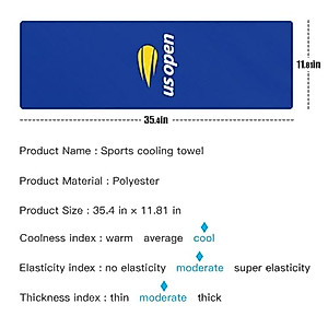 UNKSNAI US Tennis Tournament Quick Drying Sport Towel for Sweat Soft Hand Towel Gym Sports Face Towels (11.81 * 35.4 Inch)