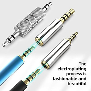 3.5mm Male to 2.5mm Female/2.5mm Male to 3.5mm Female Stereo Audio Adapter, and 3.5mm Male to Male Stereo Audio Connector Gold Plated Compatible for Smartphones, Headphones, Mic, Tablets (3-in-1 Pack)