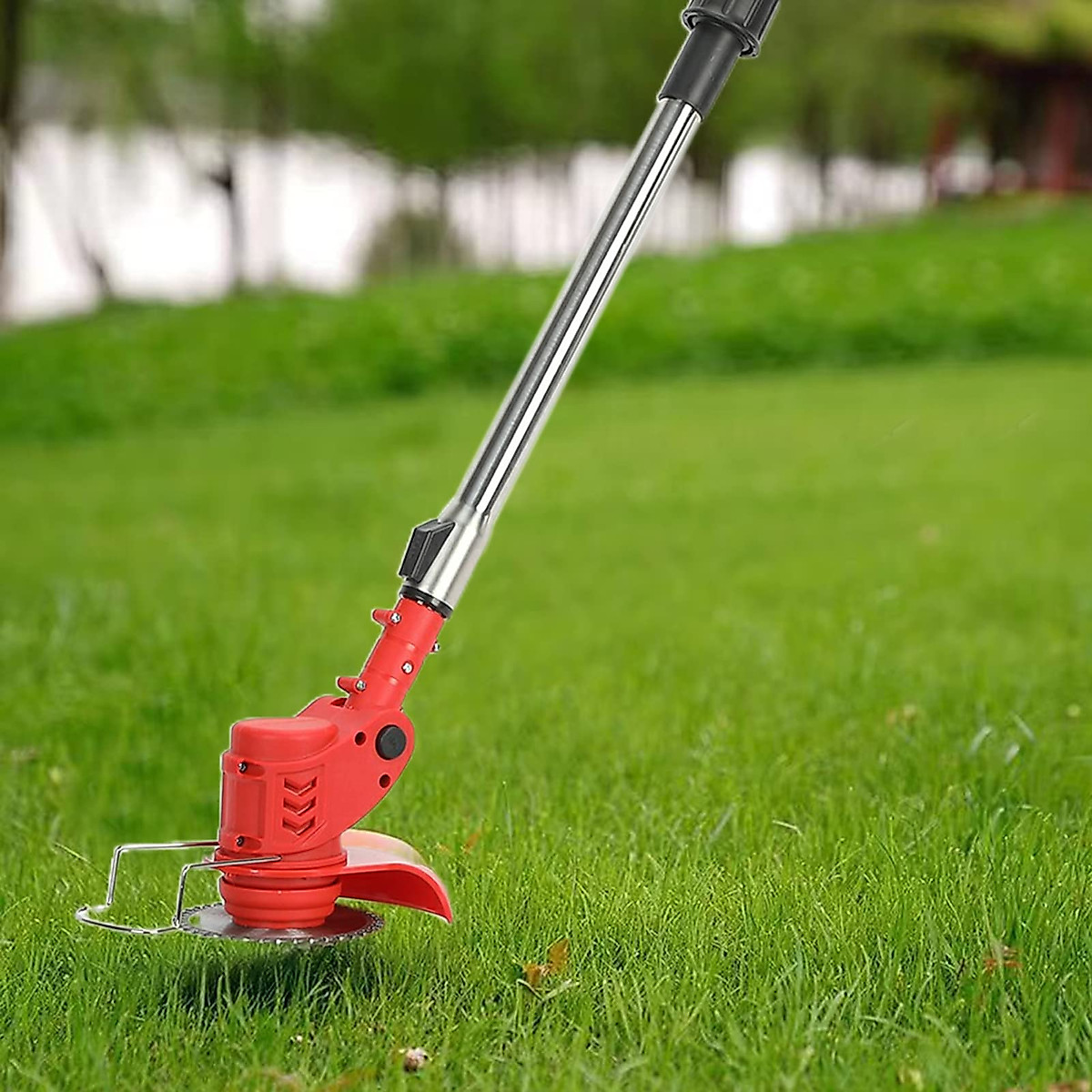 HEVIRGO 12V 2000mAh Cordless Grass String Trimmer with 2 Batteries Charger, Telescopic Electric Grass Trimmer Weed Eater Lawn Mower, Garden Brush Cutter Ship from USA Fast Arrival