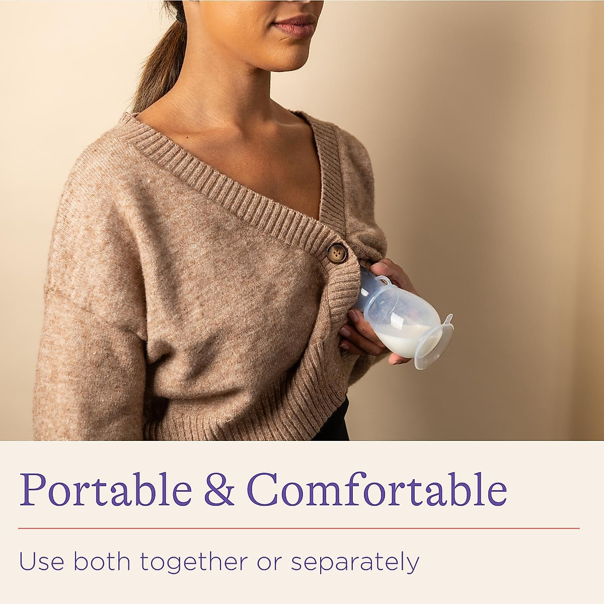 Lansinoh Manual Breast Pump and Silicone Breast Pump Bundle for Breastfeeding Moms